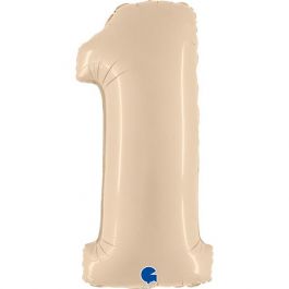 Gemar UK - Number 1 Satin Cream 40" Foil Balloon Packaged